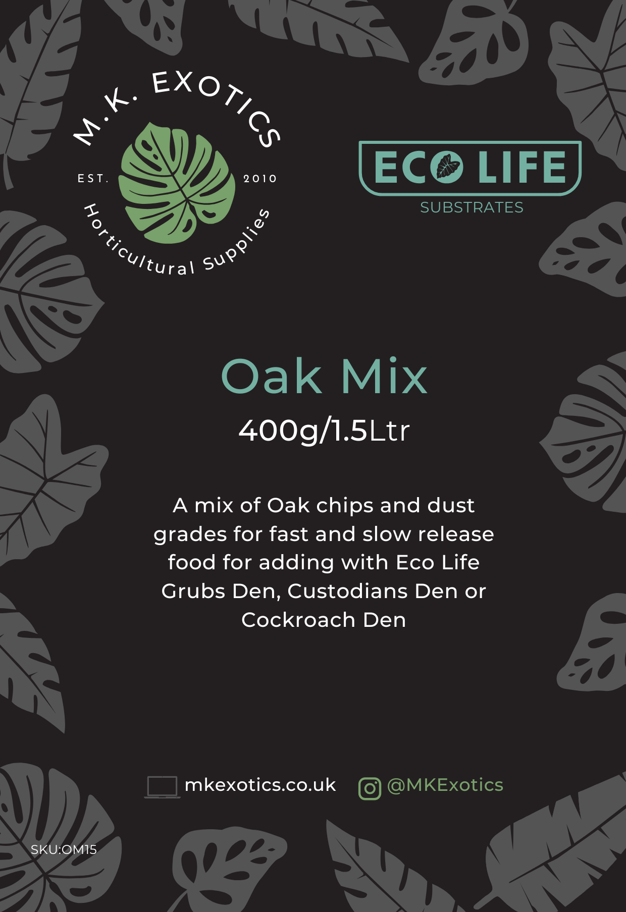 Eco Life Oak Mix 1.5Ltr Invertebrate Substrate – MK Exotics