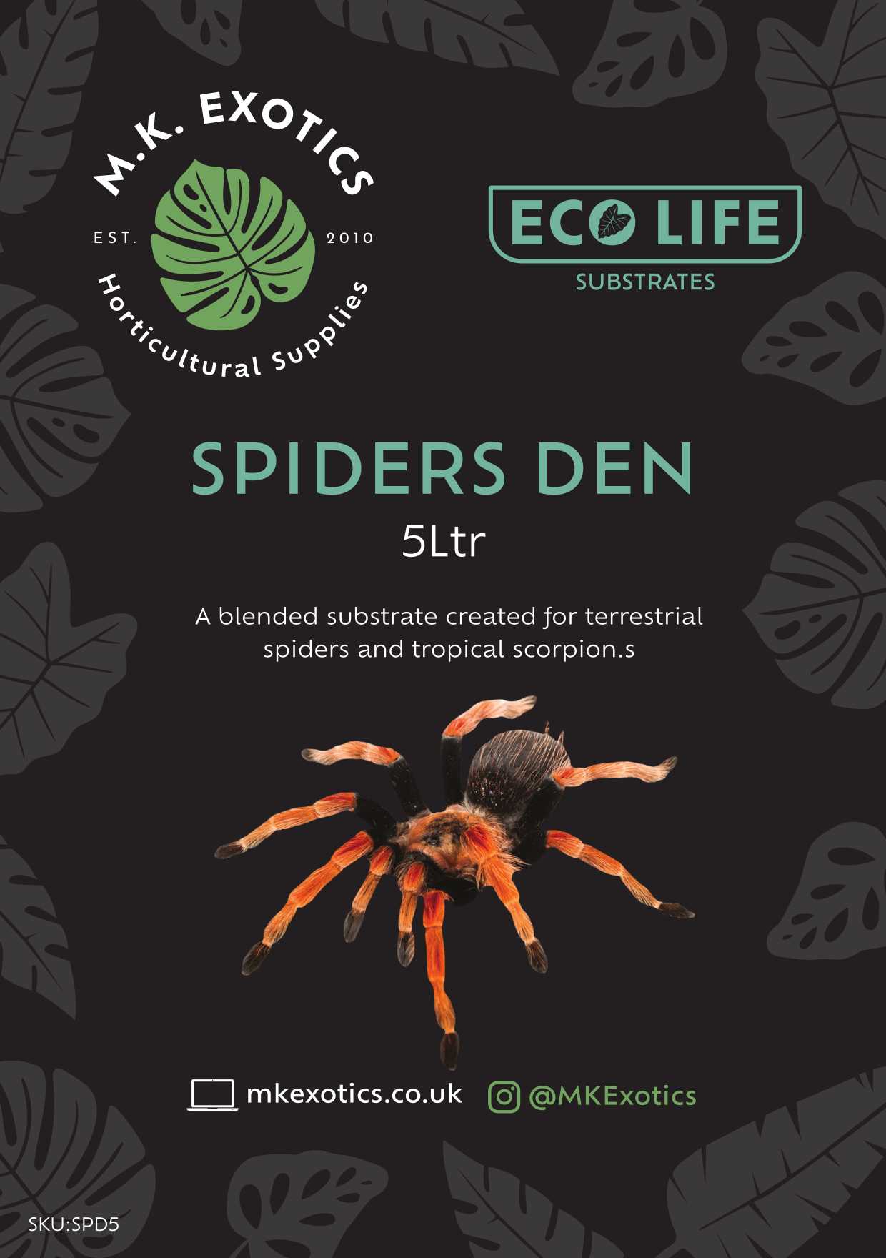 Eco Life Spiders Den 5Ltr Invertebrate Substrate – MK Exotics