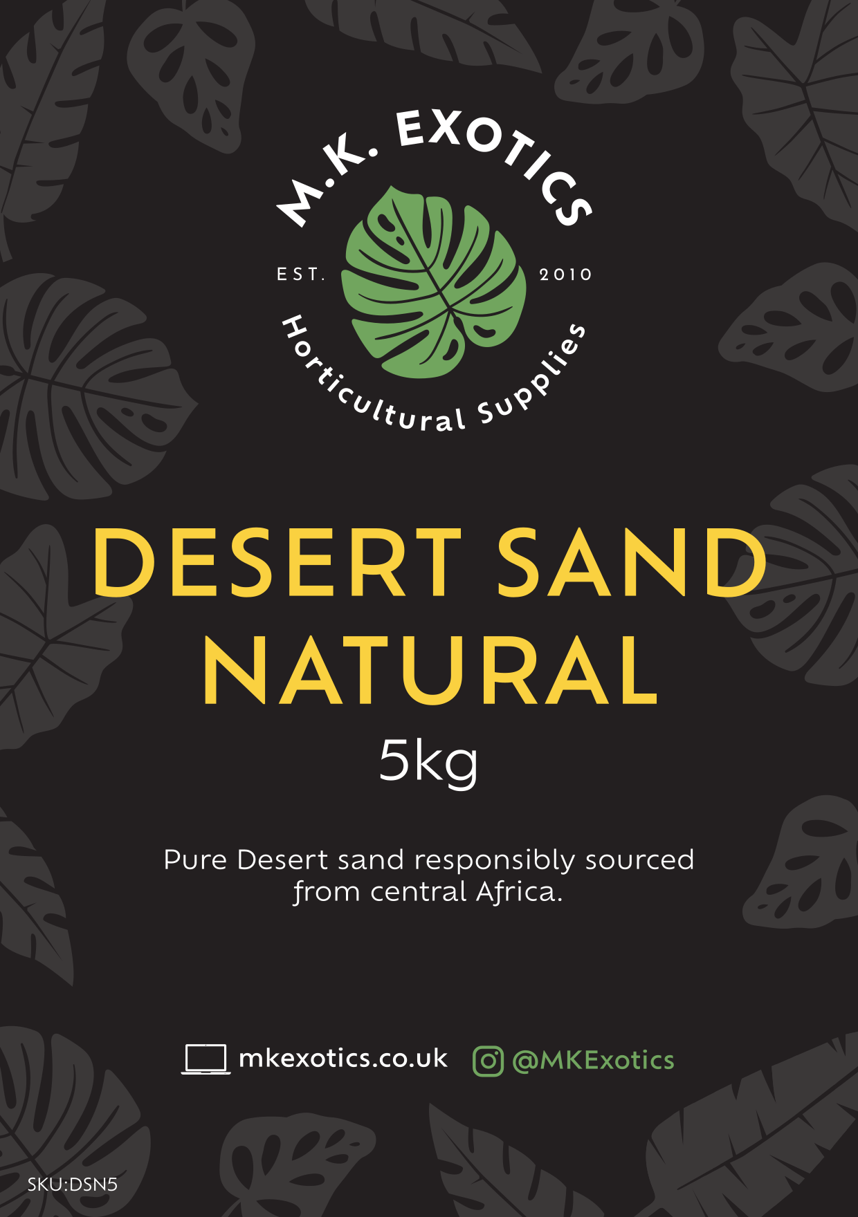 Desert Sand Natural 5Kg Invertebrate and Reptile Substrate – MK Exotics